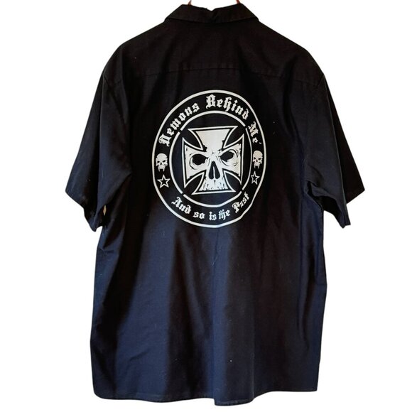 Demons Behind Me | Shirts | Demons Behind Me Mens Black Button Down ...